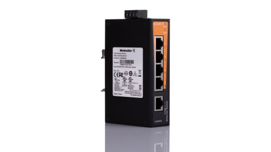 weidmuller 1240840000 DIN Rail Mount Ethernet Switch, 5 RJ45 Ports ...