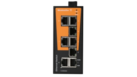 weidmuller 1240900000 DIN Rail Mount Ethernet Switch, 8 RJ45 Ports ...